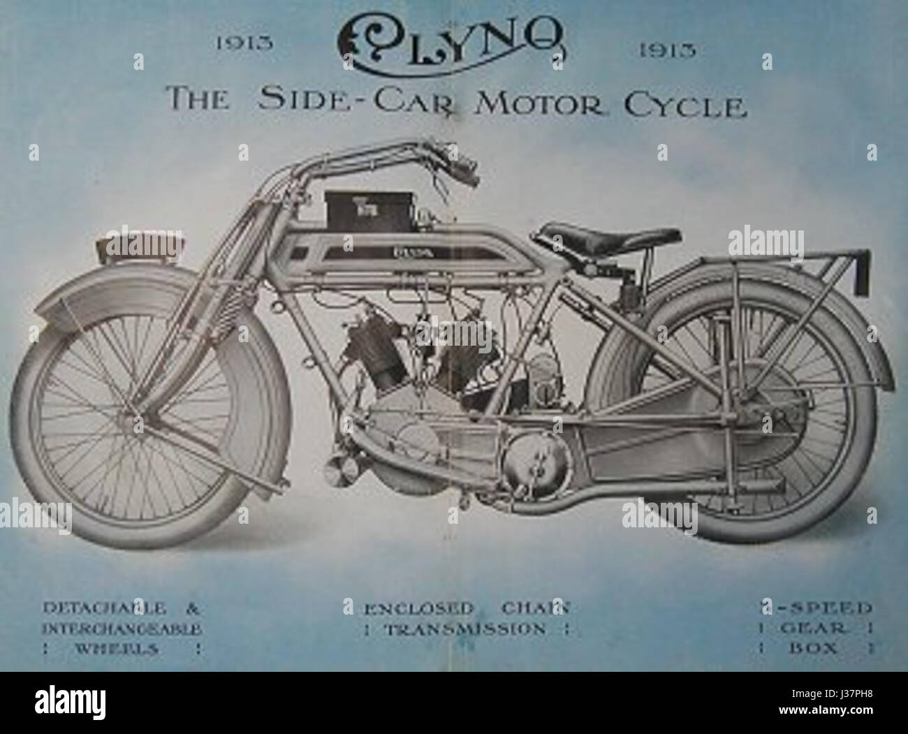 A 1913 Clyno automobile, an early 20th-century car known for its design ...