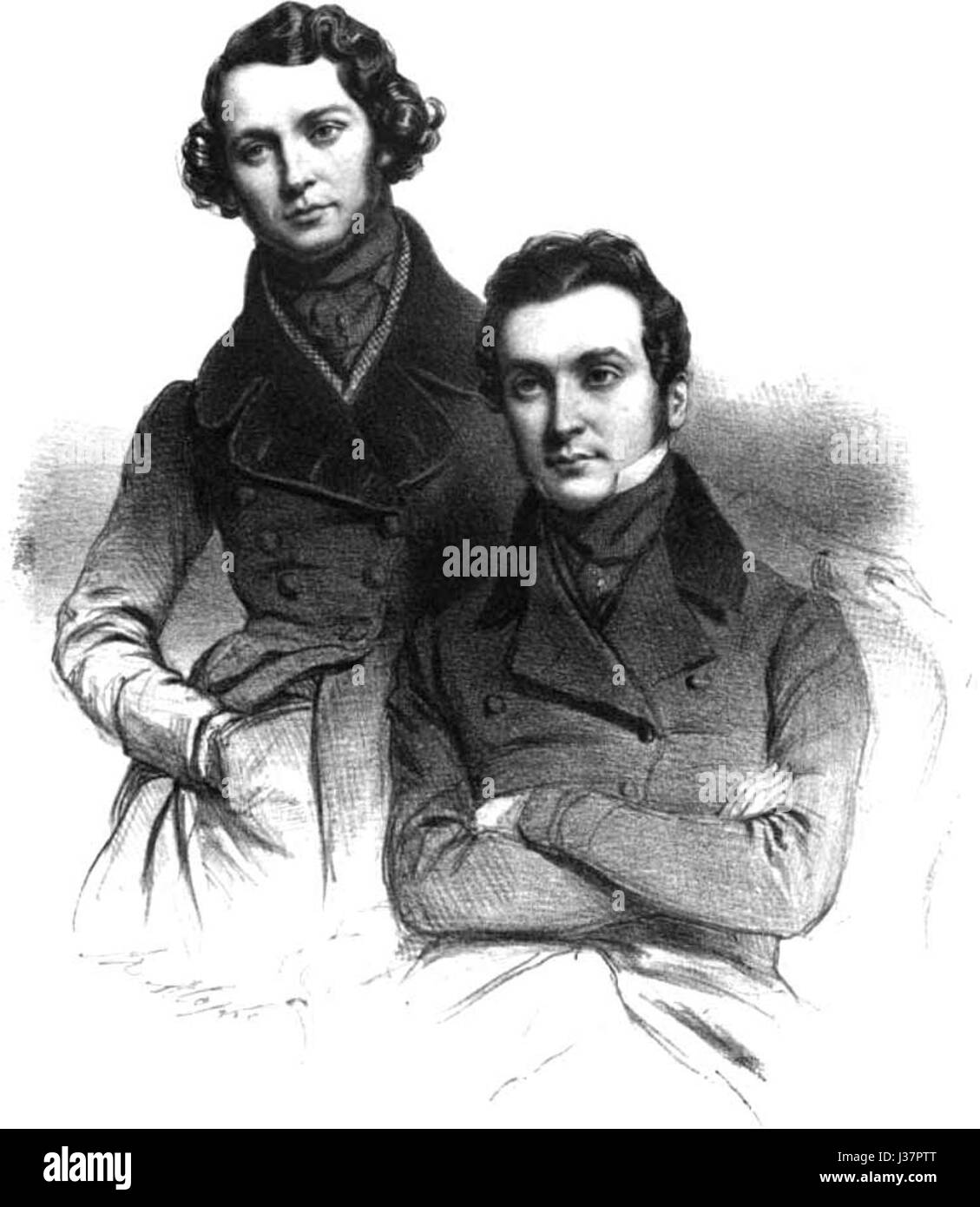 Pair siblings Black and White Stock Photos & Images - Alamy