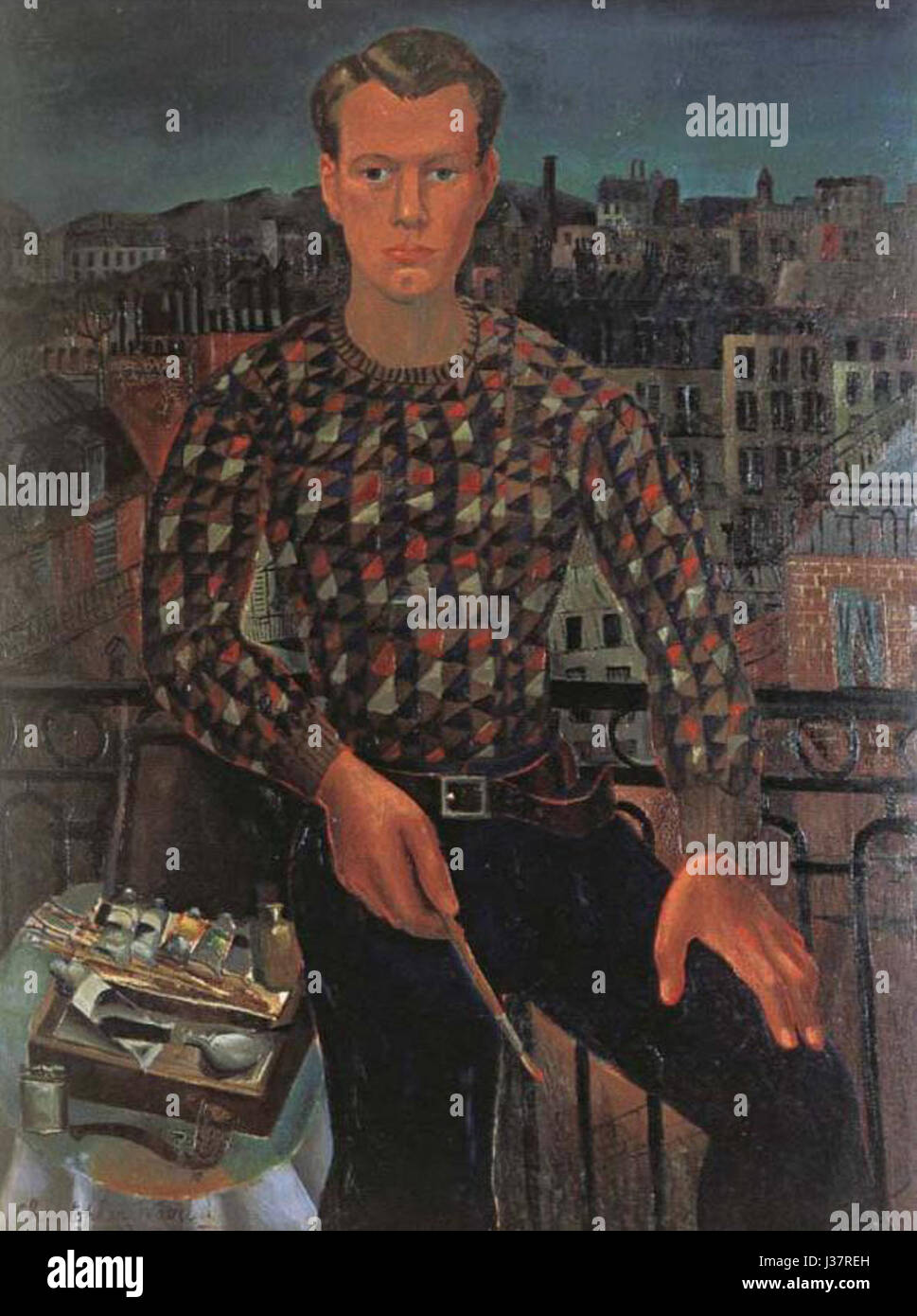 Christopher Wood's self-portrait from 1927, showcasing his distinct ...