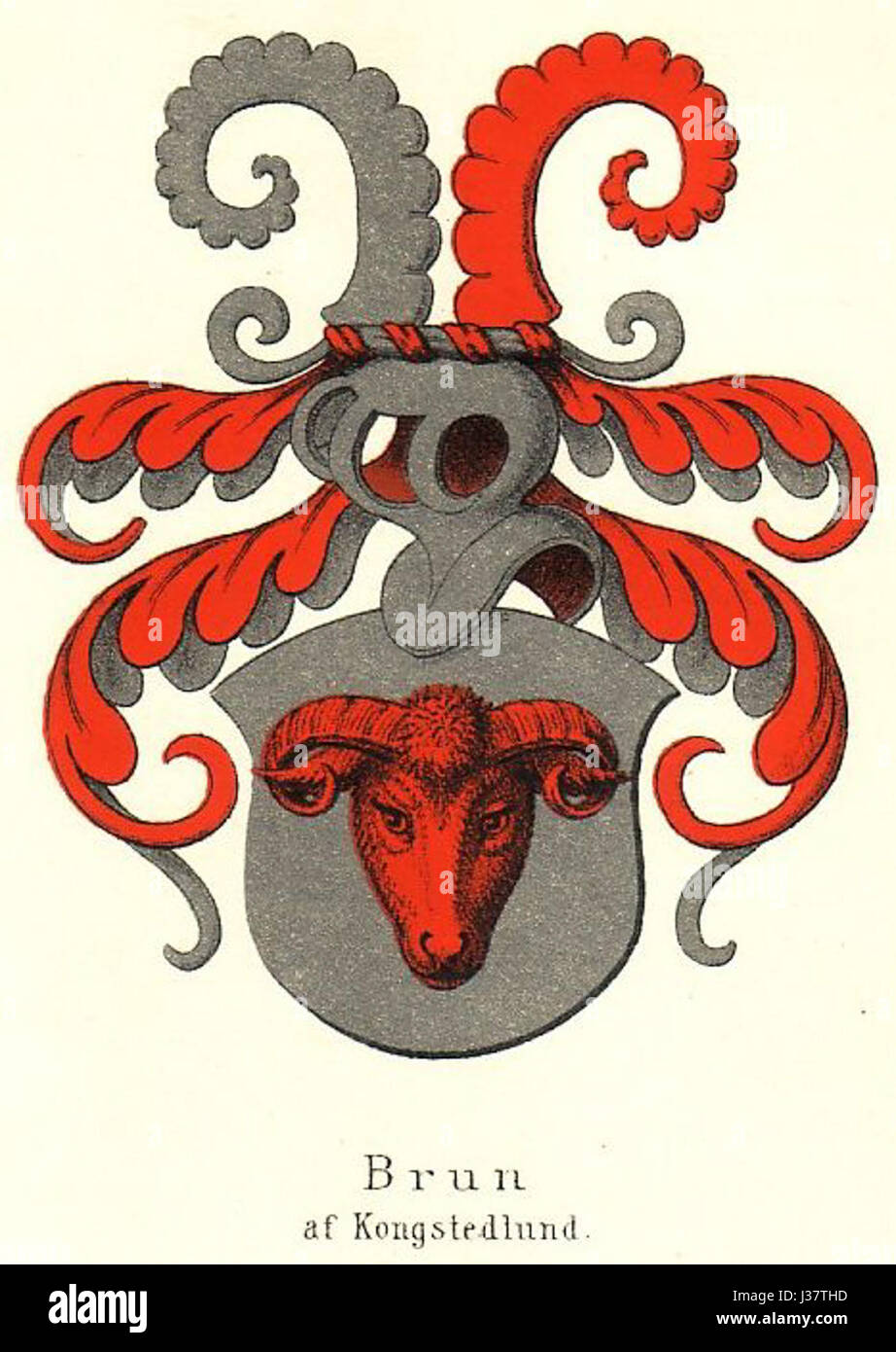 The Coat of Arms of Brun af Kongstedlund is a heraldic symbol ...