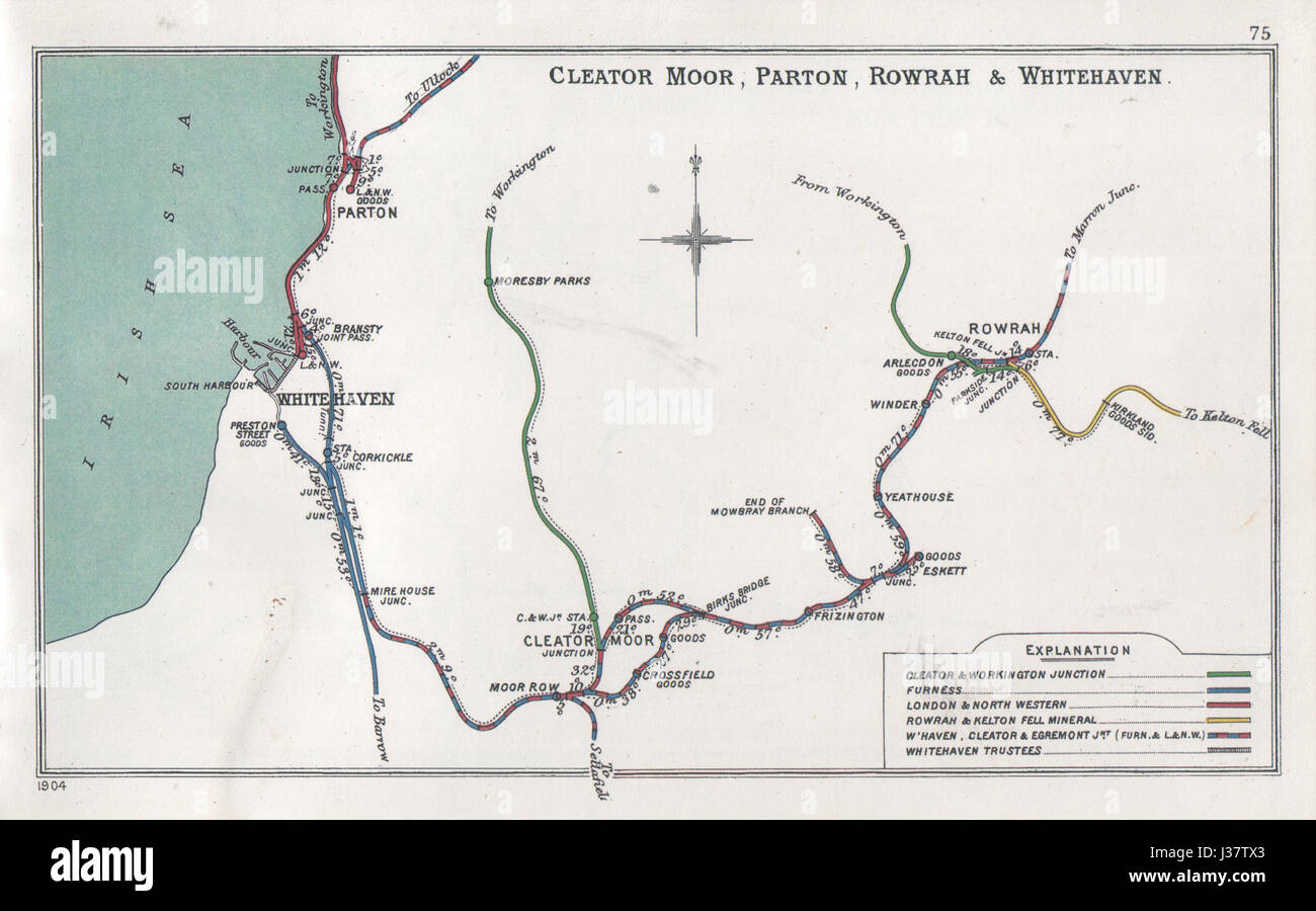 This historical map reference shows the locations of Cleator Moor ...