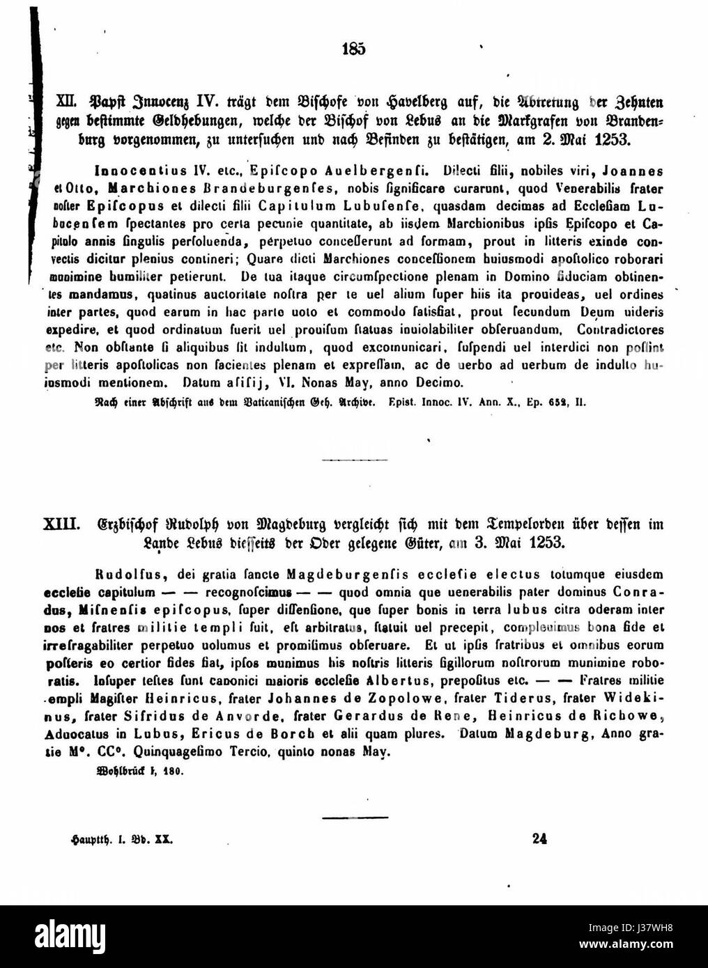 A historical document, DE CDB 1 20 185, contains records from the 19th century, offering ...