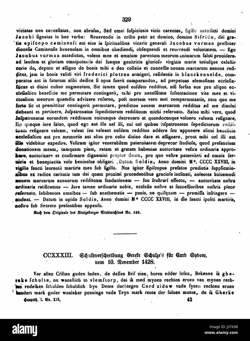 This entry refers to a specific document or record, identified as DE CDB 1 19 329, which may be ...