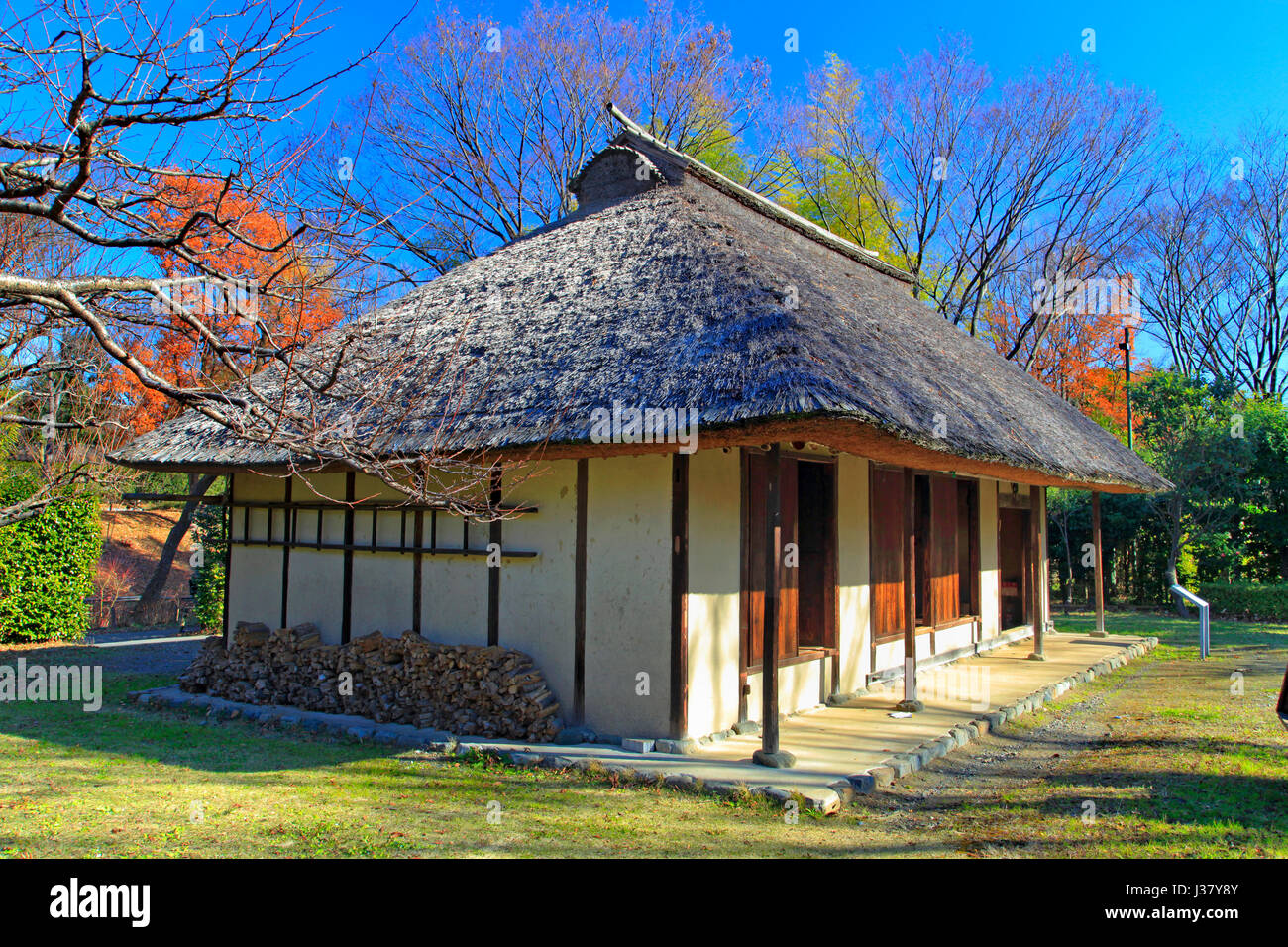 Edo Period Farm House at Open-Air Folk Museum in Fuchu Tokyo Japan ...