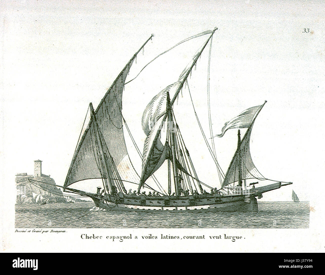 Chebec espagnol en 1826 Stock Photo - Alamy