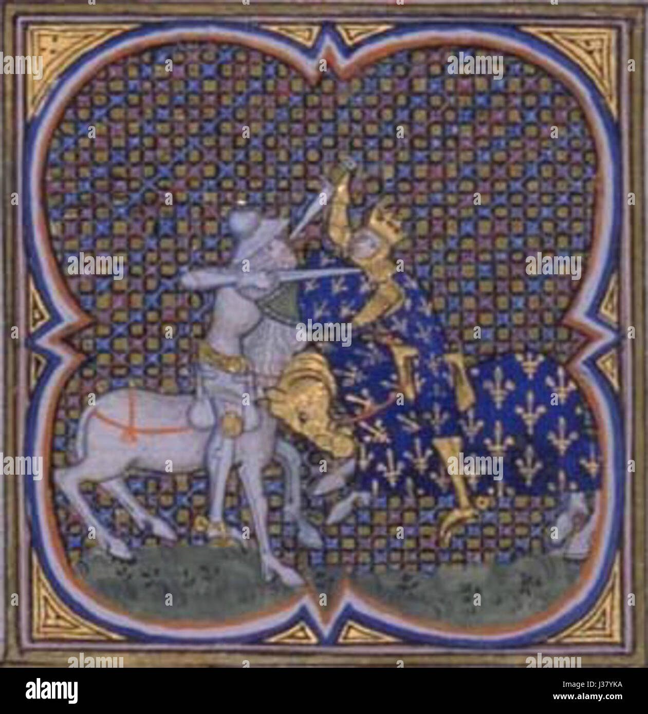 Combat entre Clotaire II et Bertoald Stock Photo - Alamy