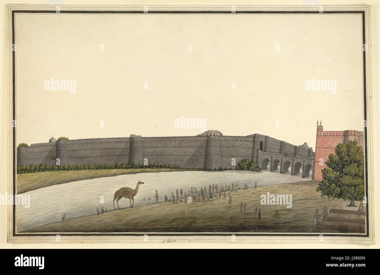 This refers to a color painting of Salimgarh Fort, which is ...