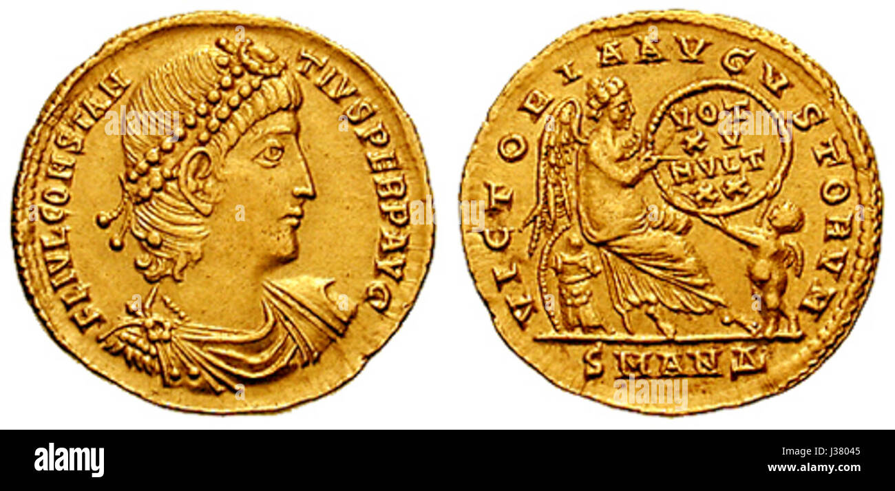 Constantius II solidus antioch RIC viii 025 Stock Photo - Alamy