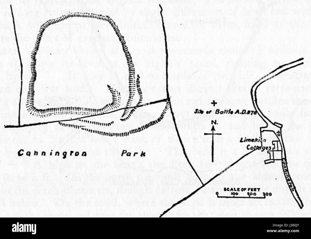 Cynwits Castle Cannington Somerset Map Stock Photo - Alamy
