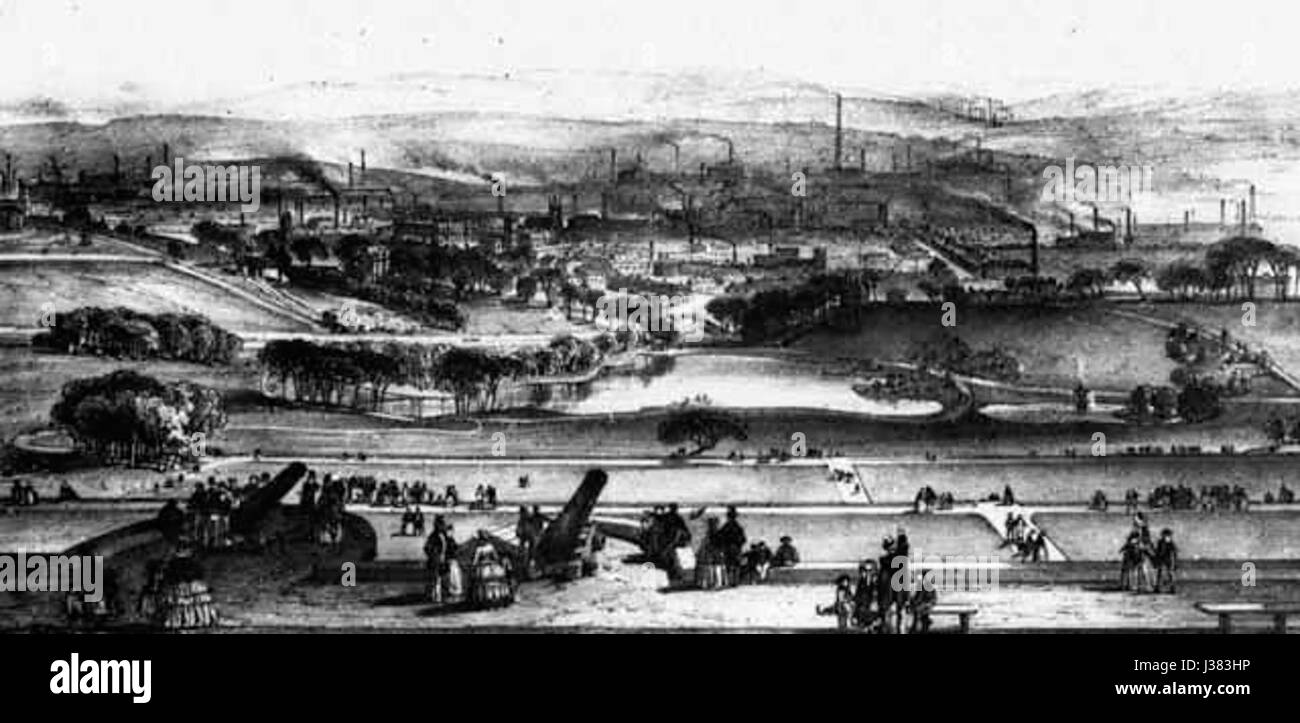 This refers to a historic drawing or map featuring Corporation Park ...