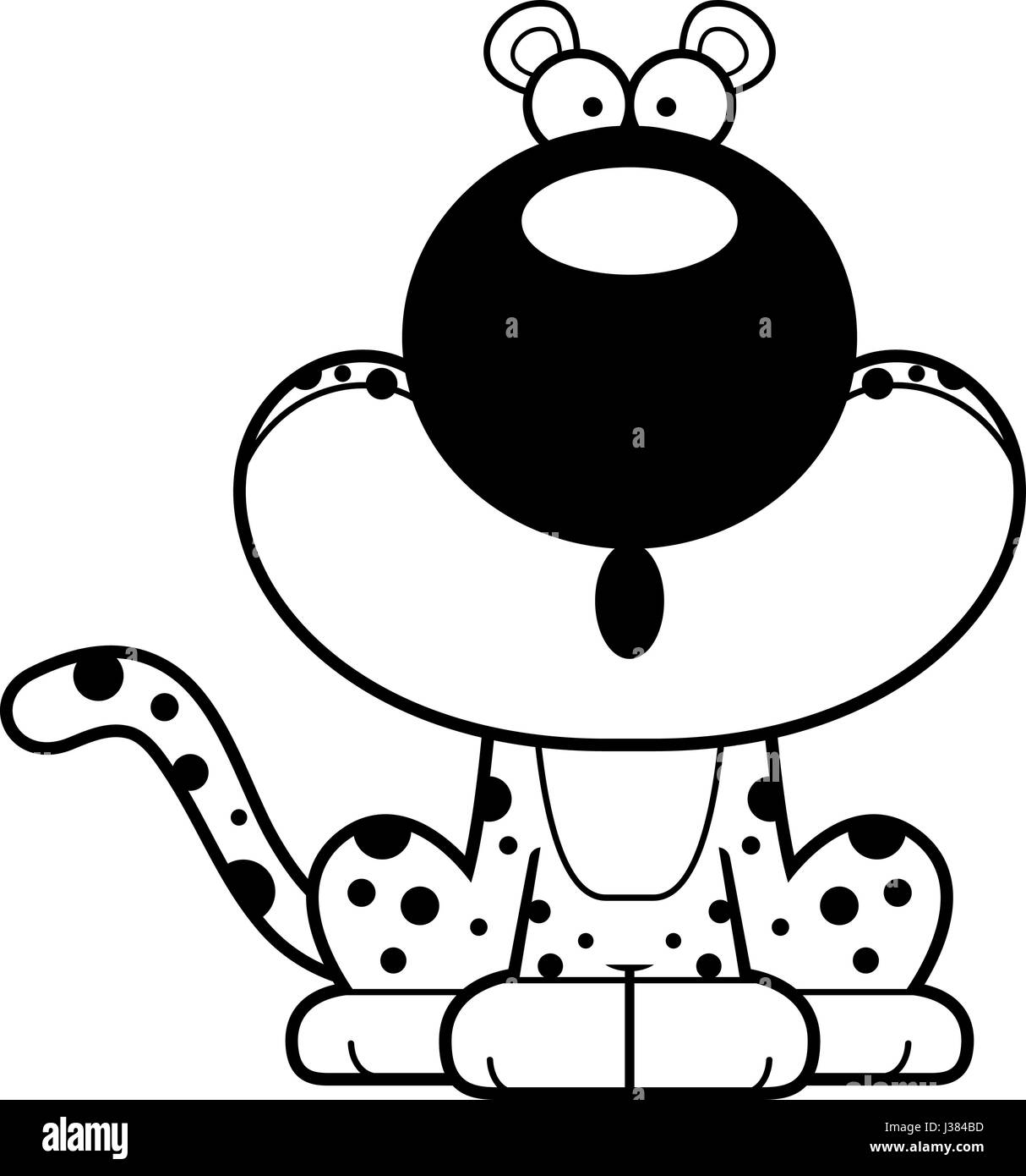 A cartoon illustration of a leopard looking surprised Stock Vector ...