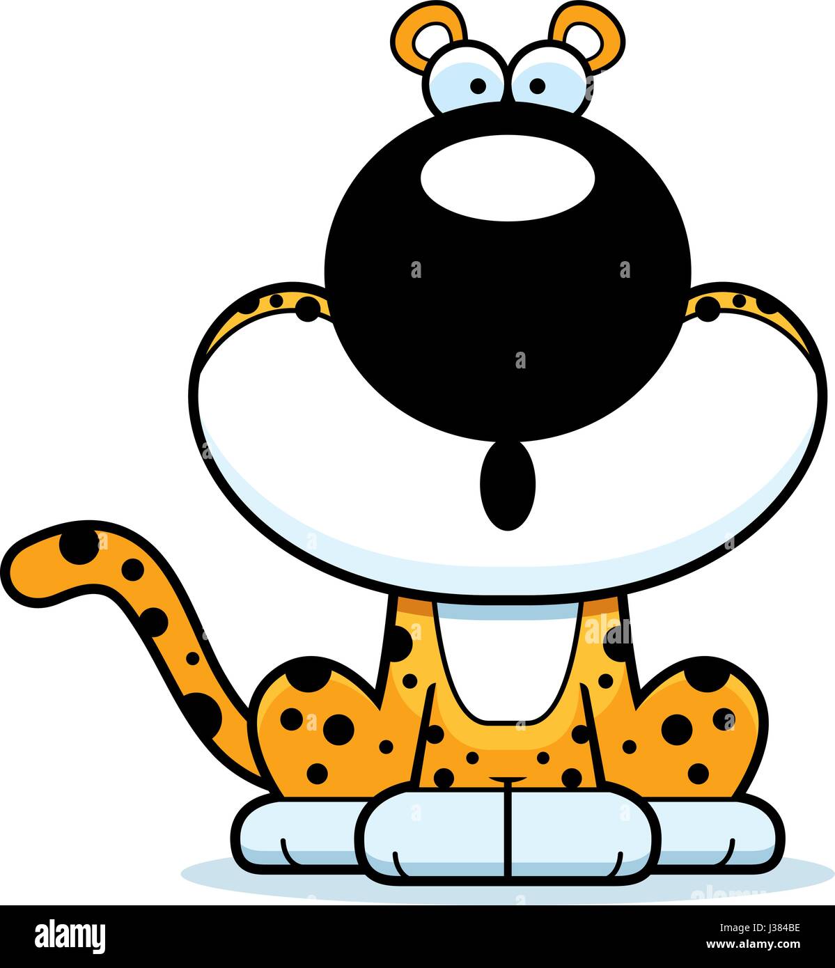 A cartoon illustration of a leopard looking surprised Stock Vector ...