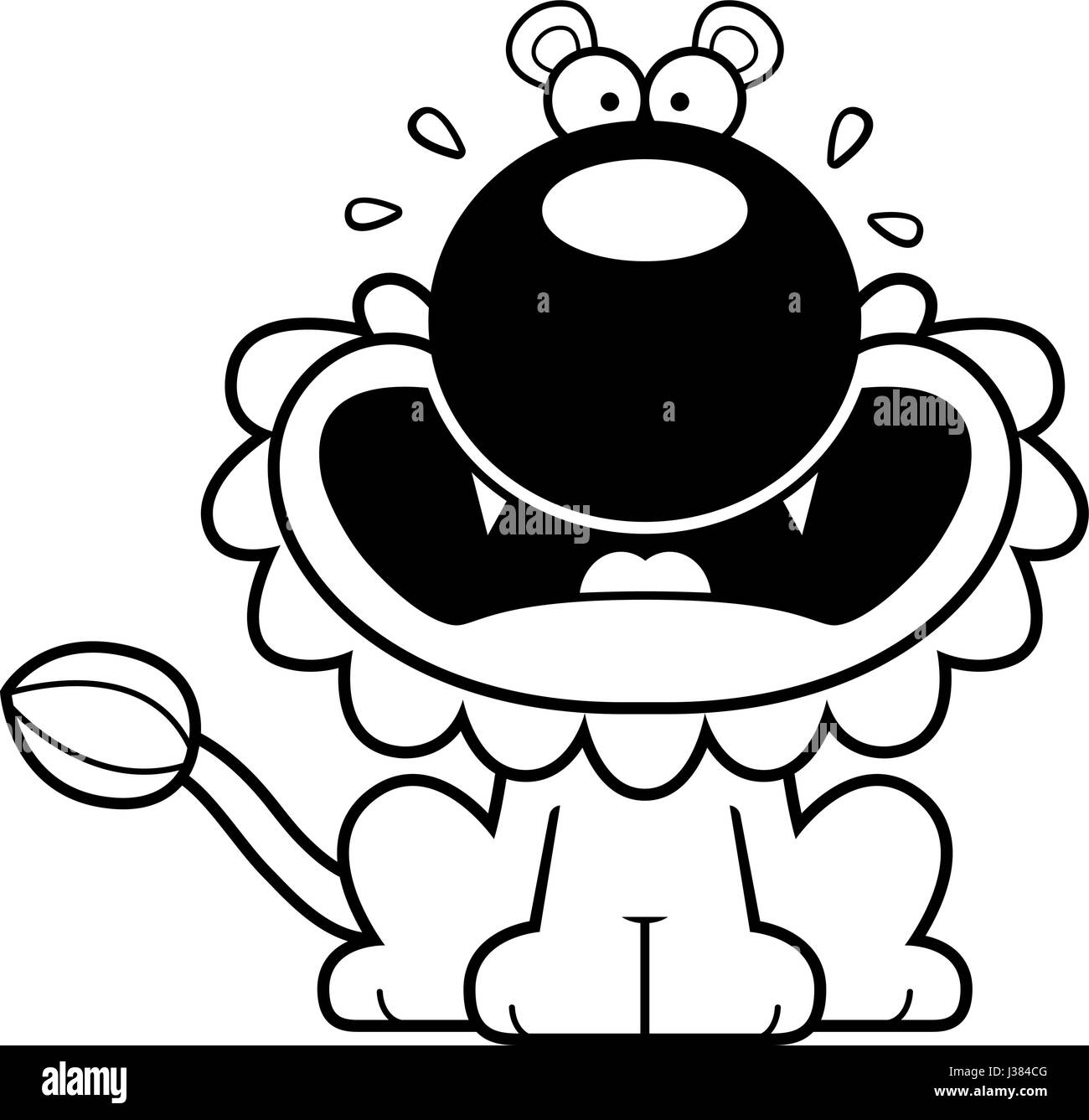A cartoon illustration of a lion looking scared Stock Vector Image ...