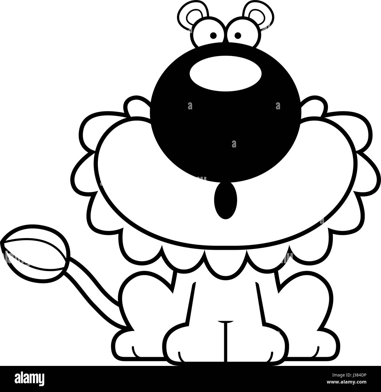A cartoon illustration of a lion looking surprised Stock Vector Image ...