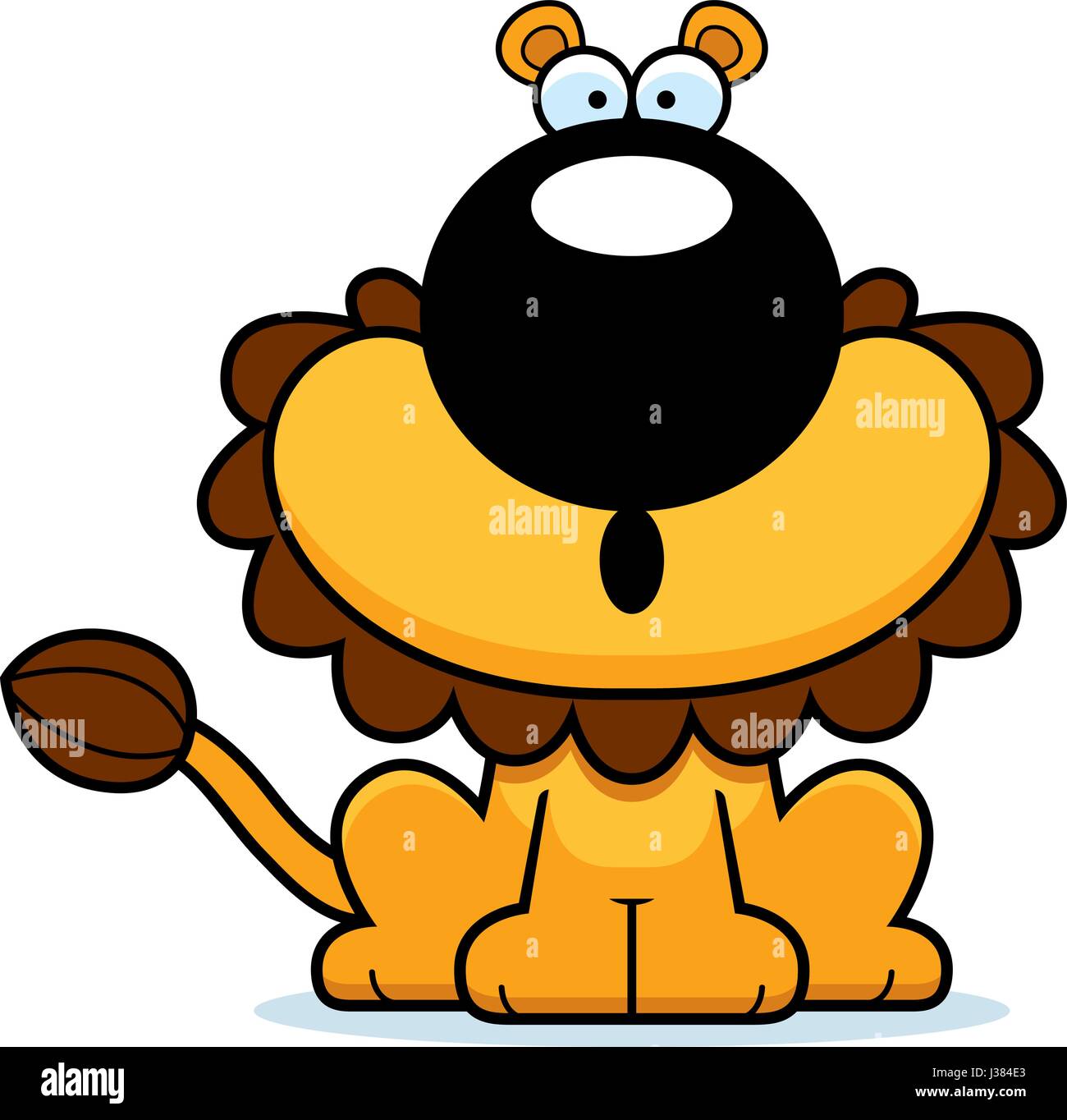 A cartoon illustration of a lion looking surprised Stock Vector Image ...