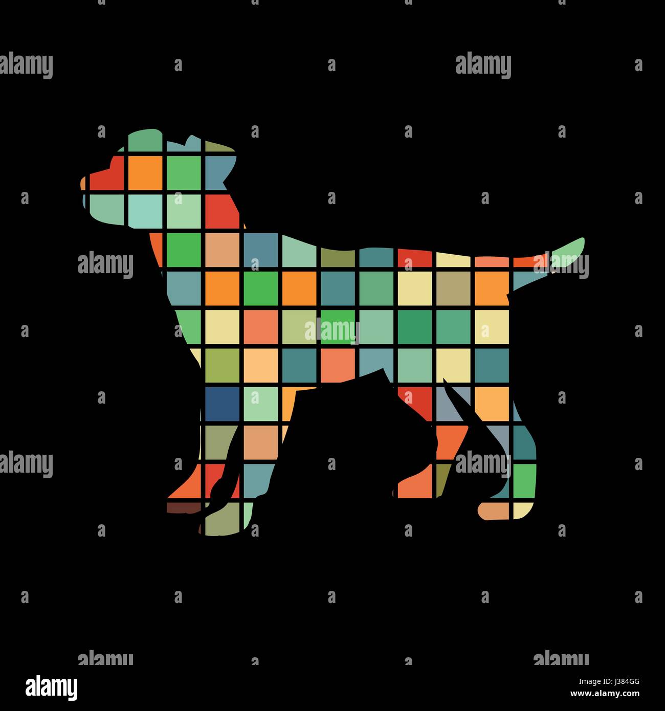 Dog pup pet color silhouette animal Stock Vector Image & Art - Alamy