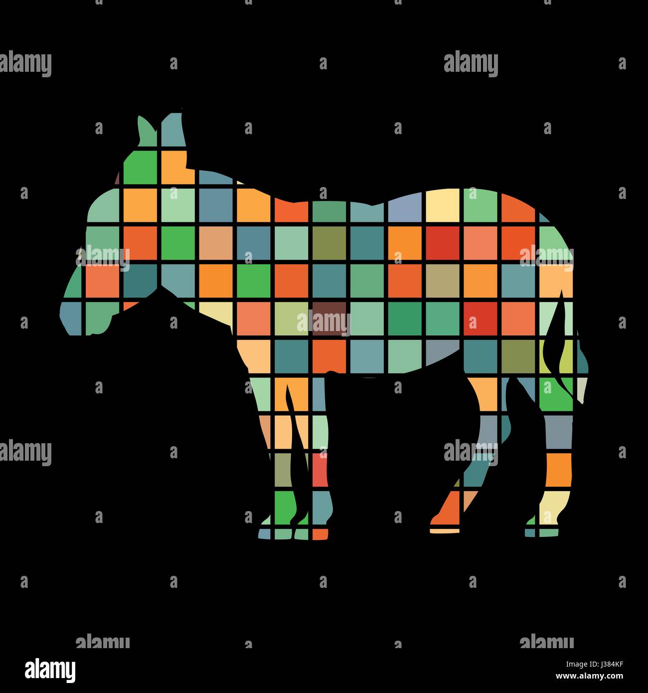 Donkey domestic animal color icon Stock Vector Images - Alamy
