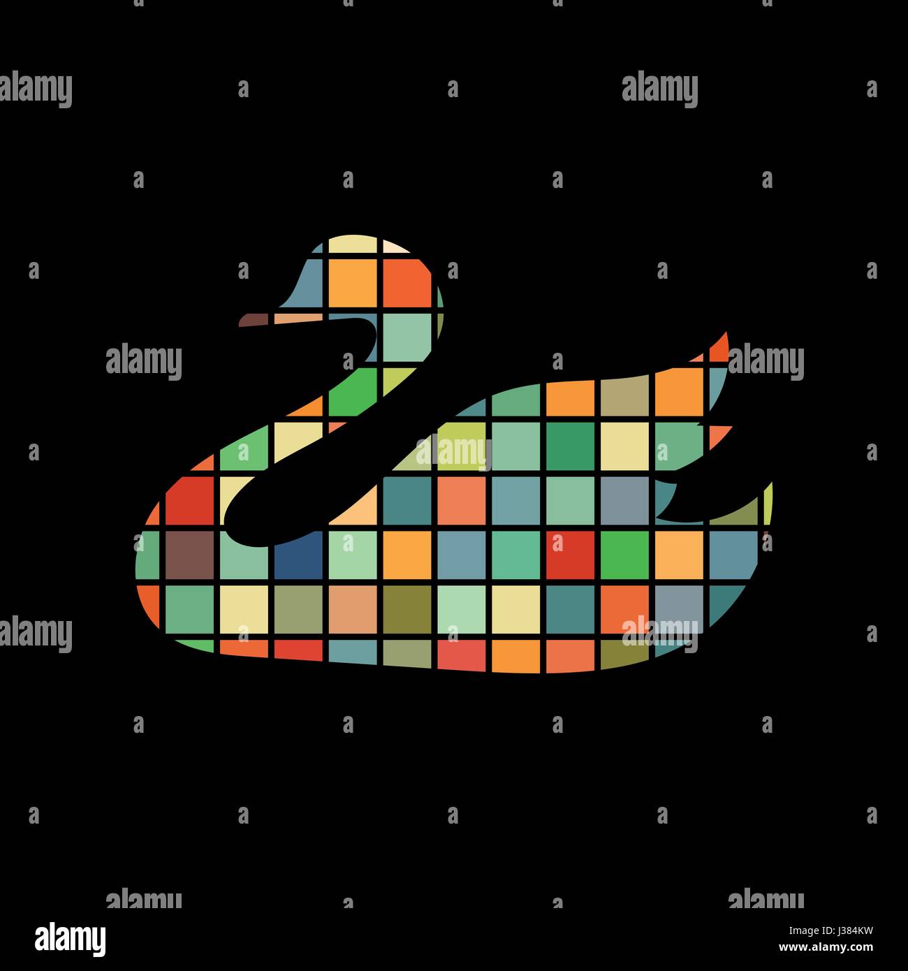 Swan bird color silhouette animal Stock Vector Image & Art - Alamy