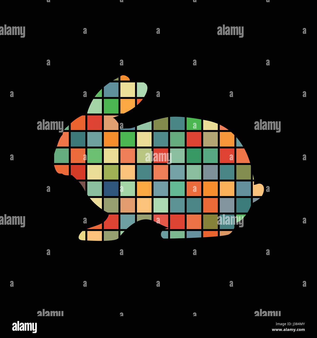 Bunny rodent color silhouette animal Stock Vector Image & Art - Alamy