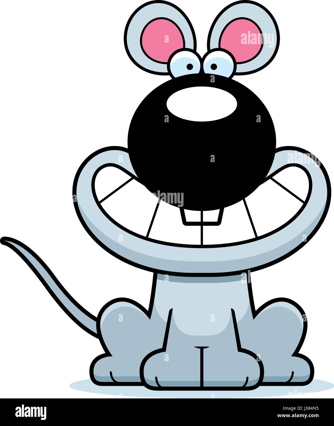 A cartoon illustration of a mouse looking happy Stock Vector Image ...