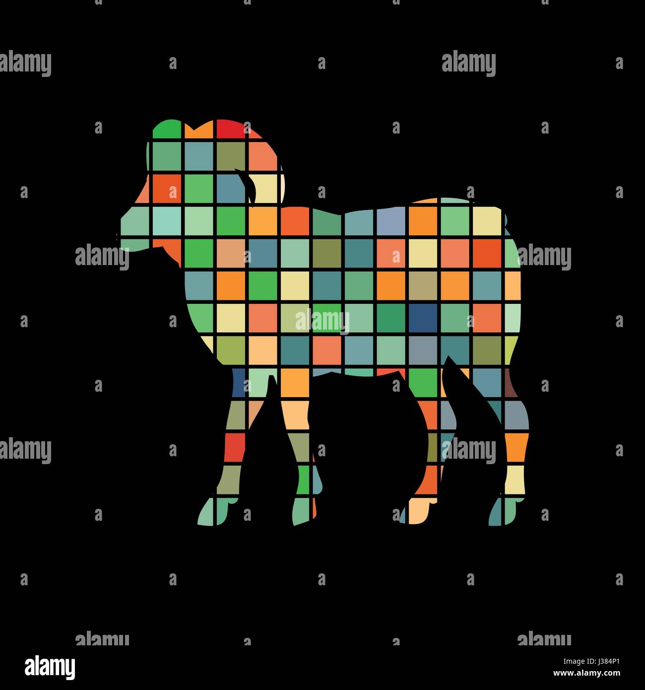 Ram farm mammal color silhouette animal Stock Vector Image & Art - Alamy