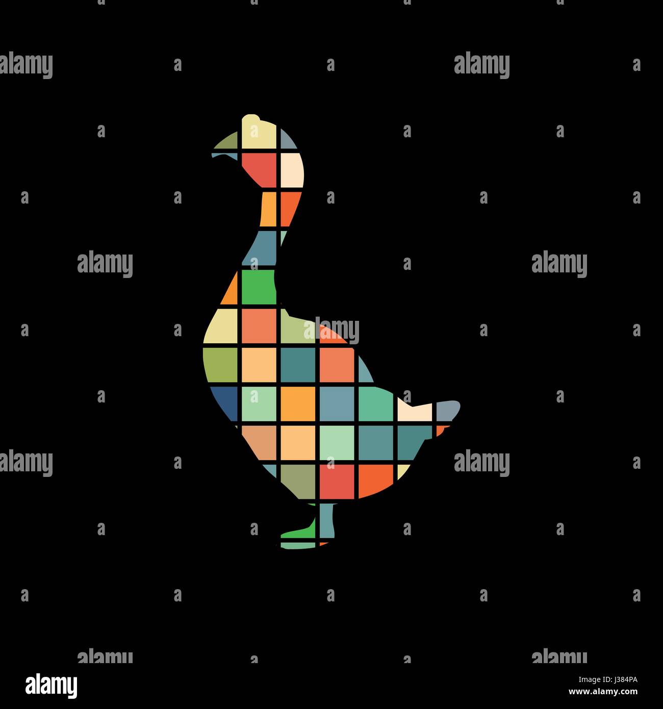 Black goose red beak bird Stock Vector Images - Alamy