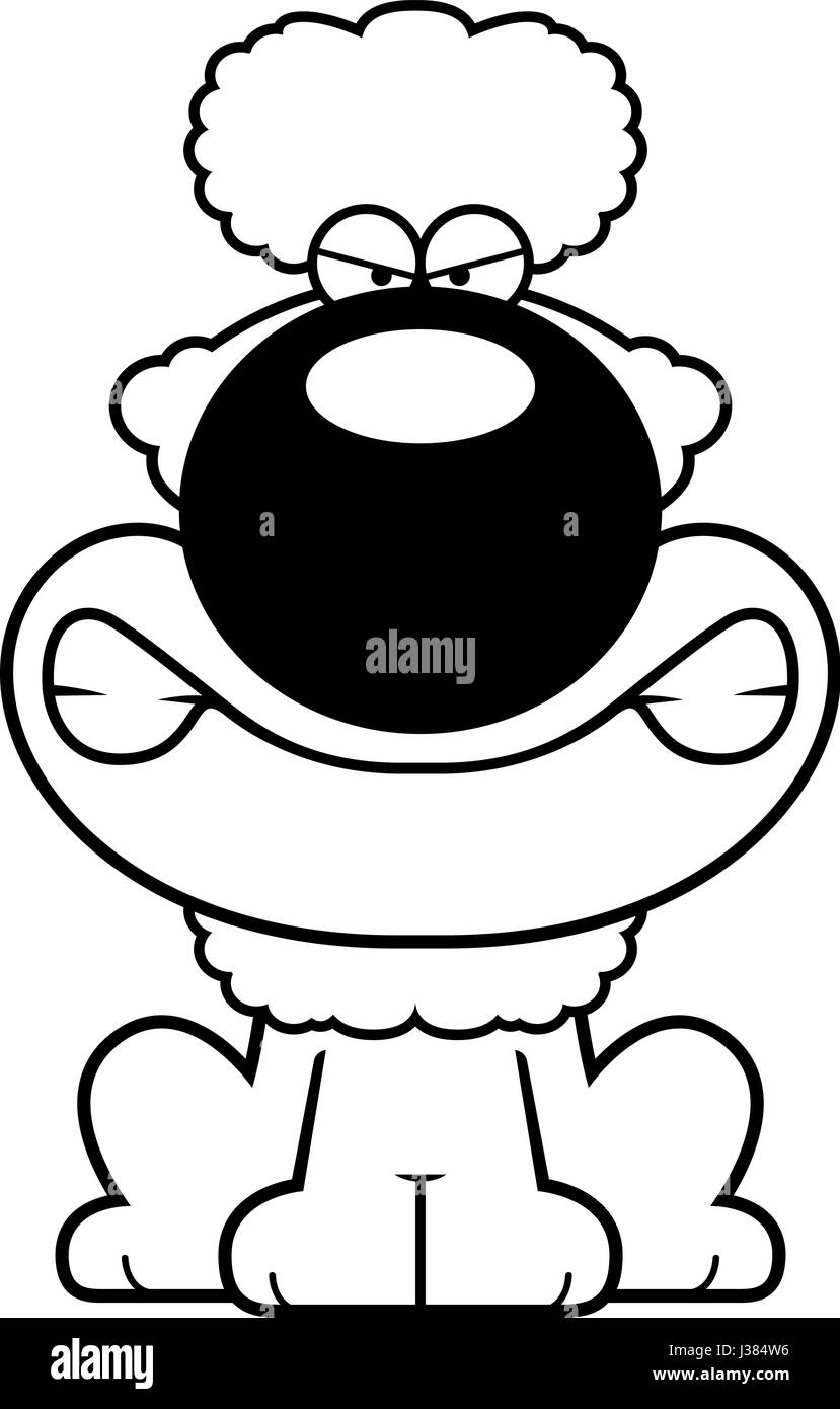 A cartoon illustration of a poodle looking angry Stock Vector Image ...