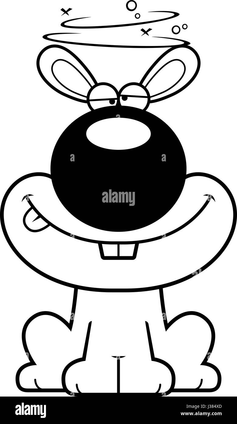 A cartoon illustration of a rabbit looking drunk Stock Vector Image ...