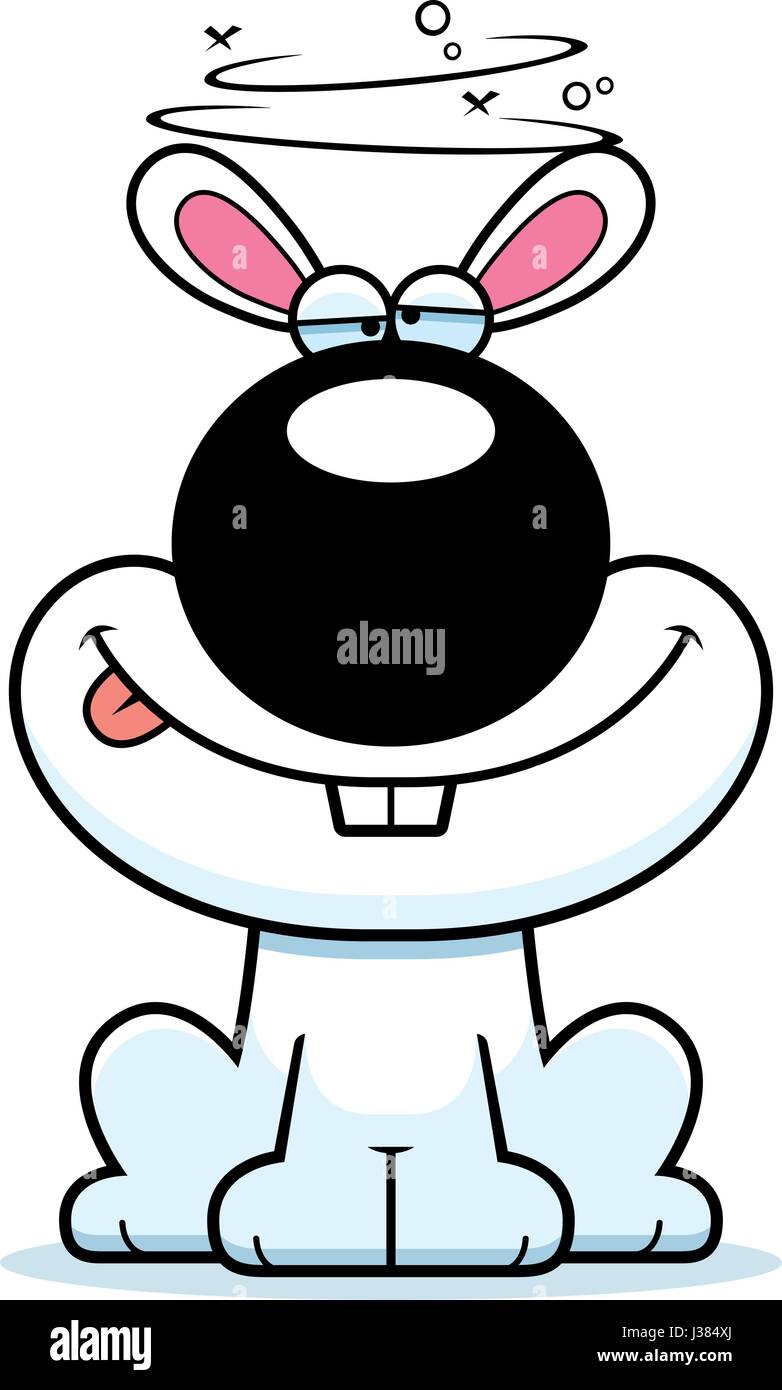A cartoon illustration of a rabbit looking drunk Stock Vector Image ...