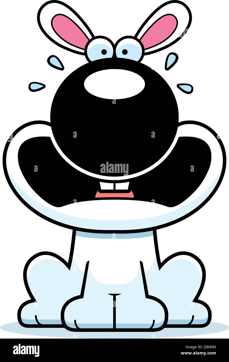 A cartoon illustration of a rabbit looking scared Stock Vector Image ...