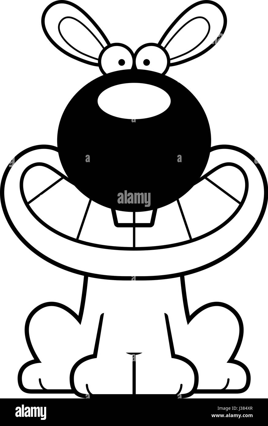 A cartoon illustration of a rabbit looking happy Stock Vector Image ...