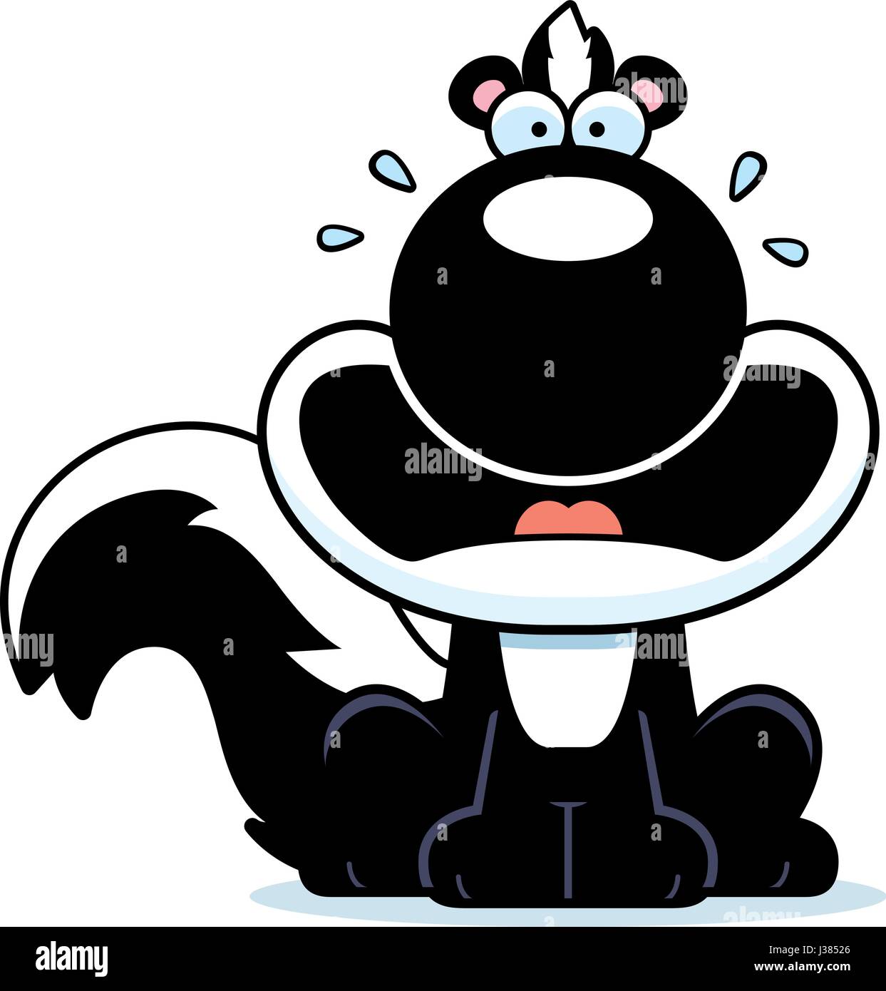 A cartoon illustration of a skunk looking scared Stock Vector Image ...