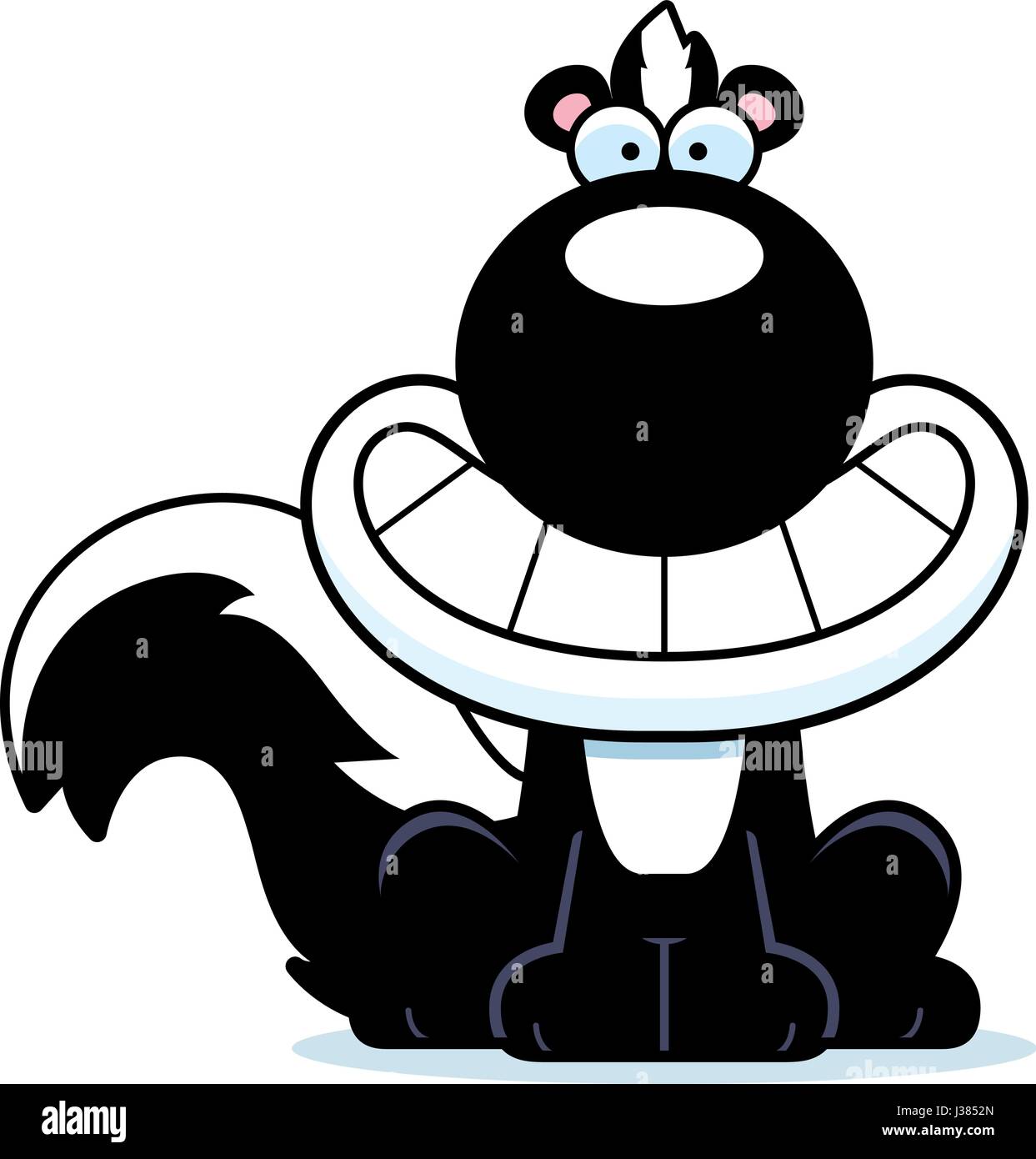 A cartoon illustration of a skunk looking happy Stock Vector Image ...