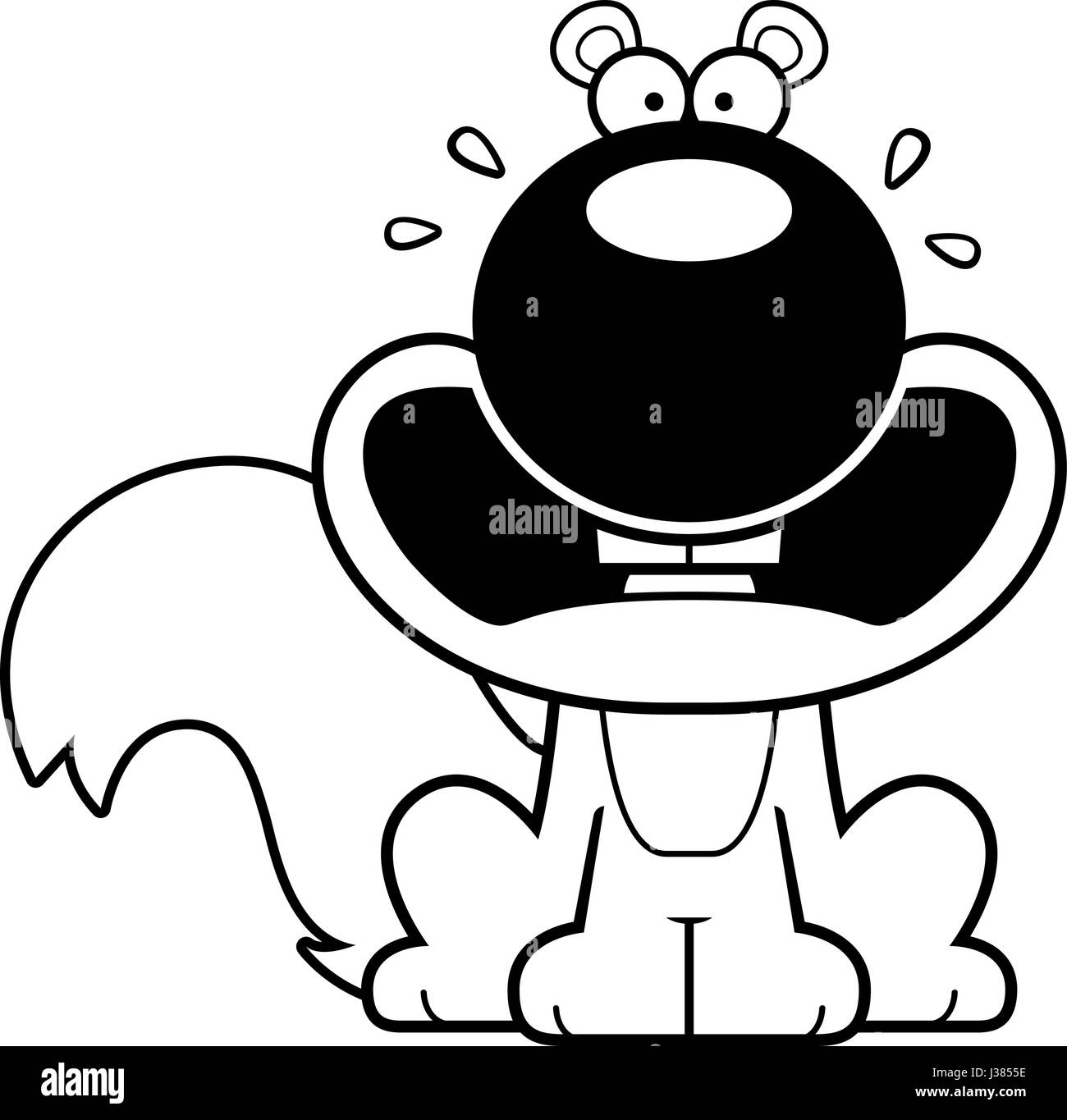 A cartoon illustration of a squirrel looking scared Stock Vector Image ...