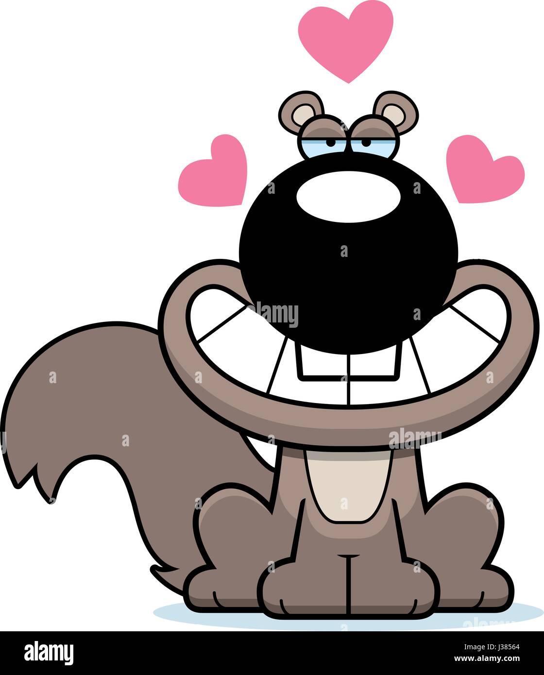 A cartoon illustration of a squirrel with an in love expression Stock ...
