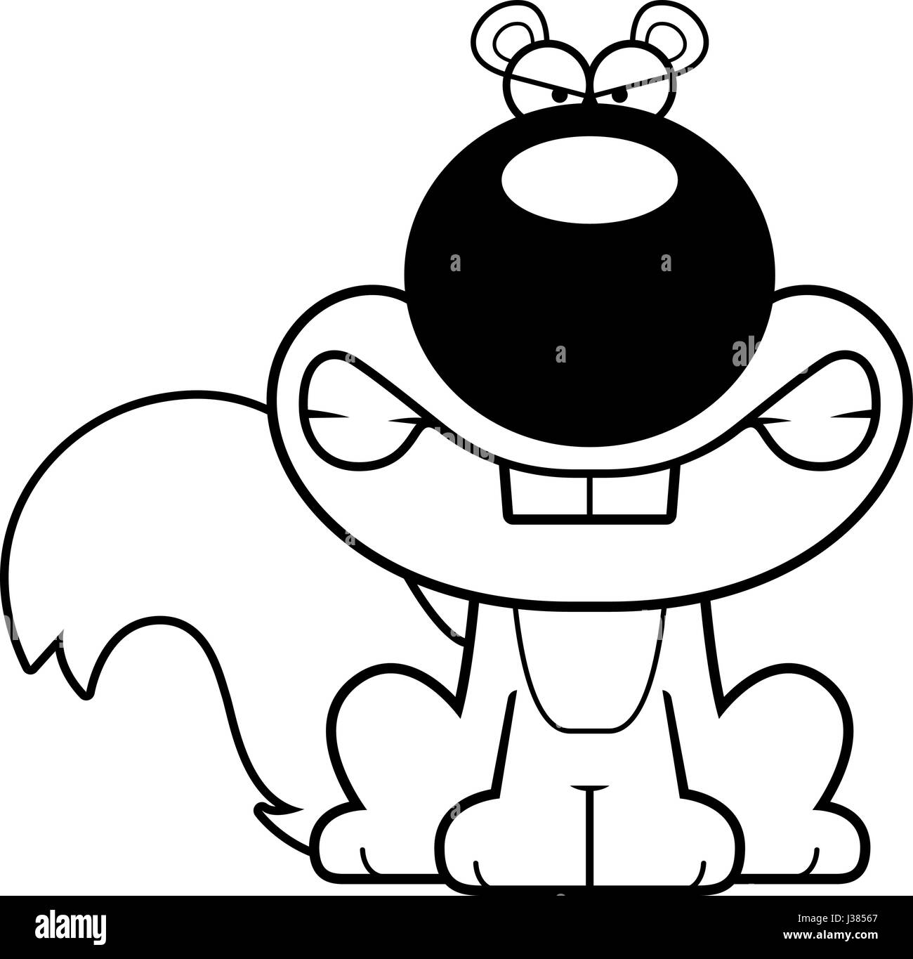 A cartoon illustration of a squirrel looking angry Stock Vector Image ...