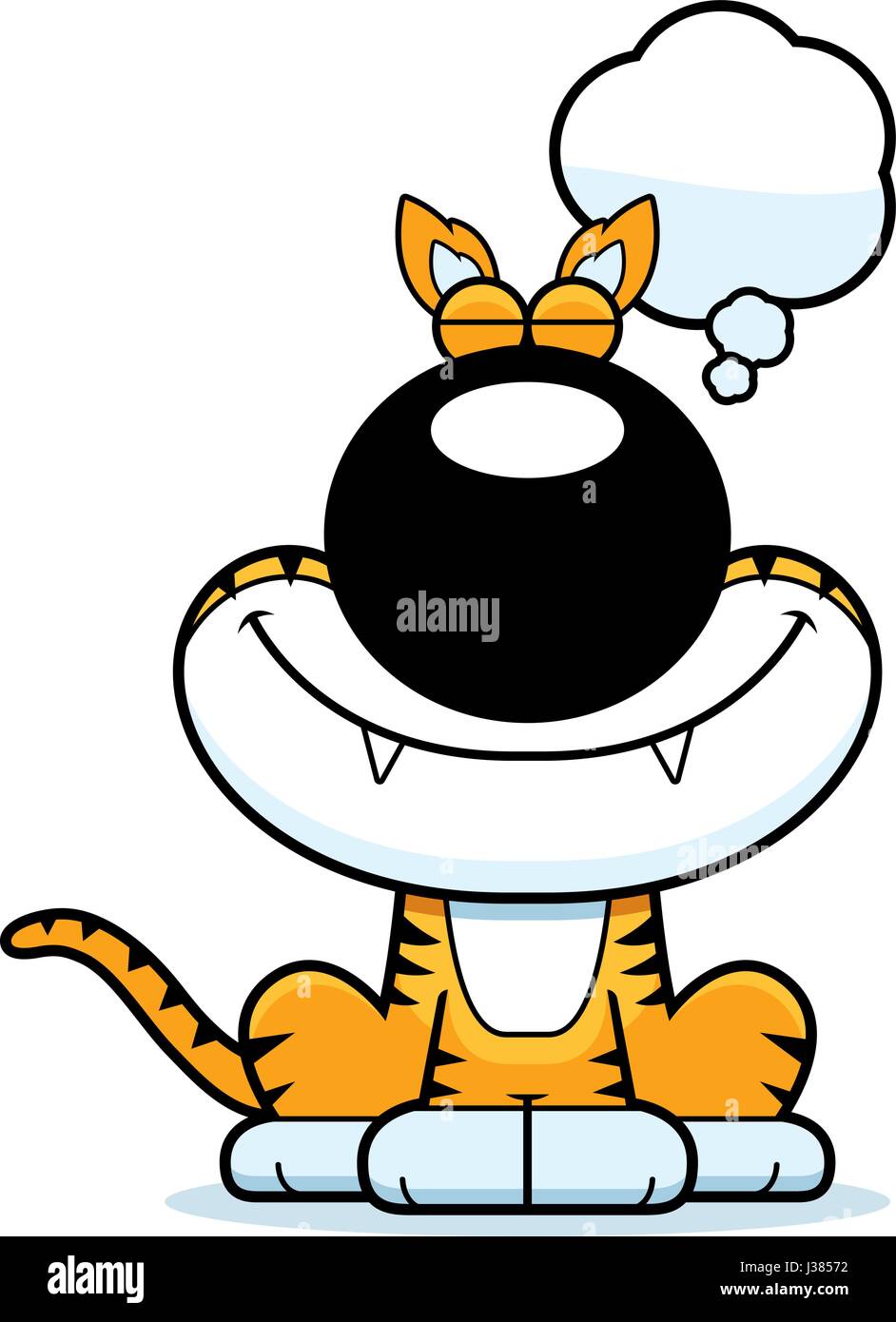 A cartoon illustration of a Tasmanian tiger dreaming Stock Vector Image ...