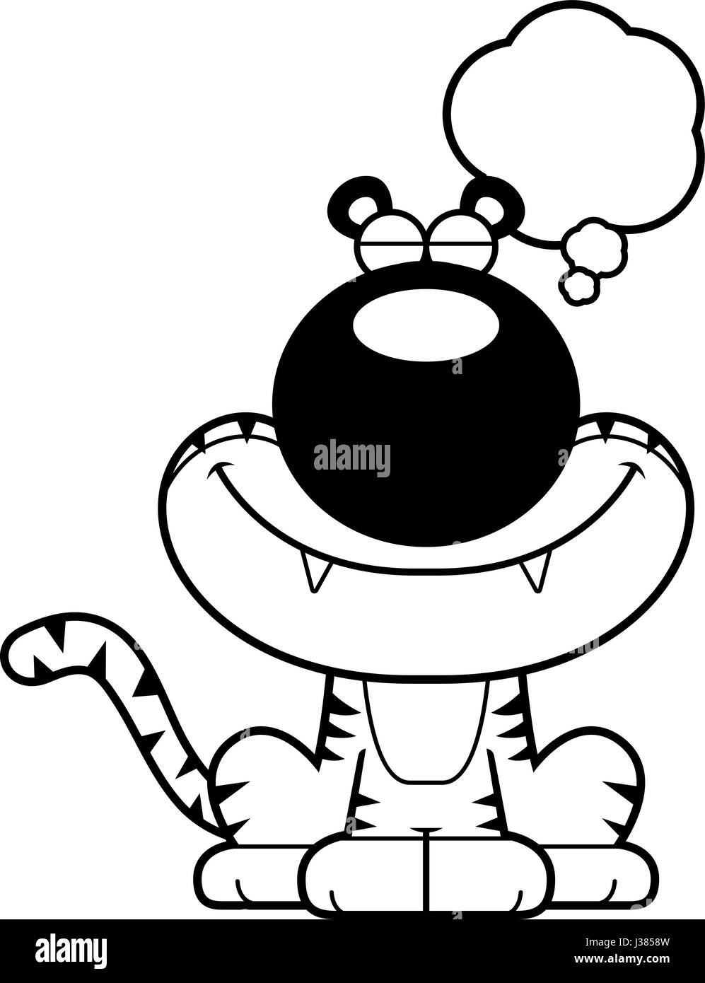A cartoon illustration of a tiger dreaming Stock Vector Image & Art - Alamy