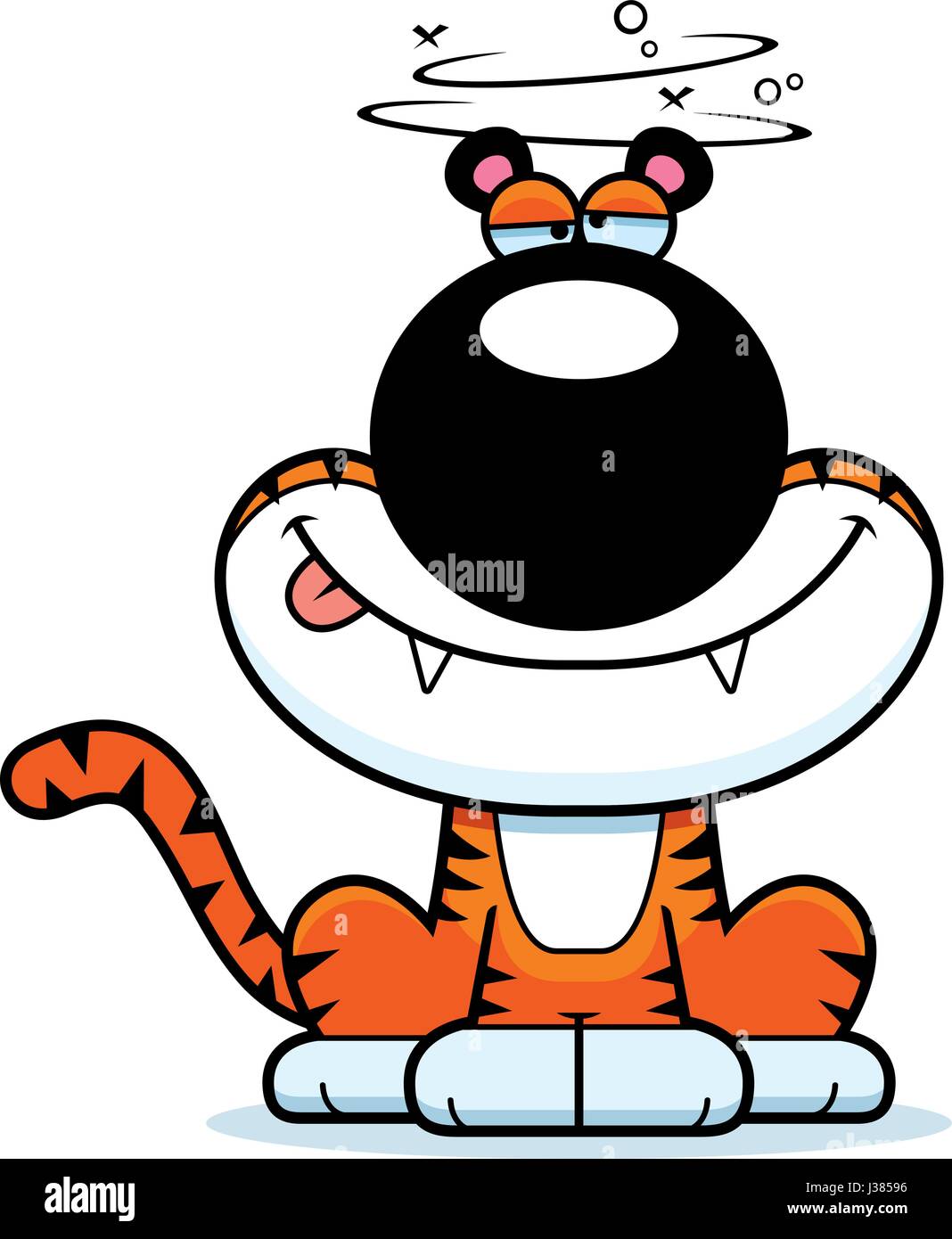 A cartoon illustration of a tiger looking drunk Stock Vector Image ...