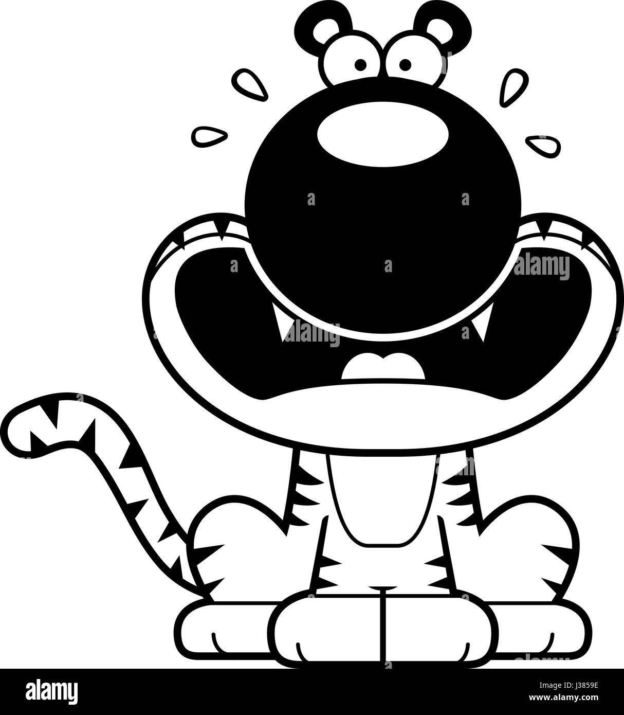 A cartoon illustration of a tiger looking scared Stock Vector Image ...