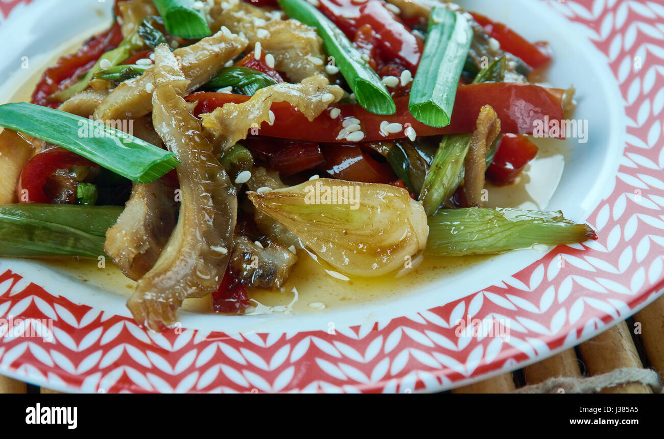 Chinese Fried Tripe With Pickled Mustard Greens Stock Photo - Alamy