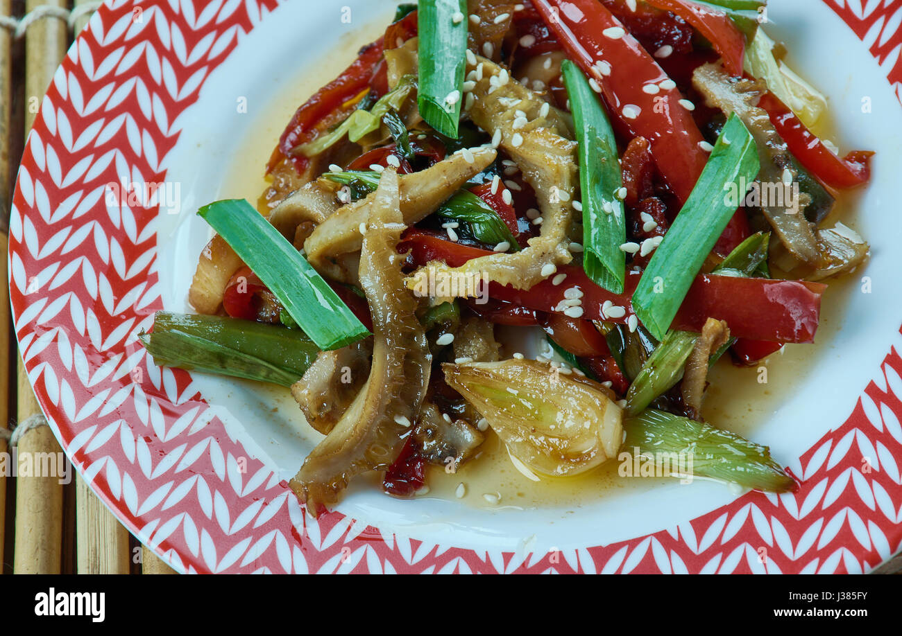 Chinese Fried Tripe With Pickled Mustard Greens Stock Photo - Alamy