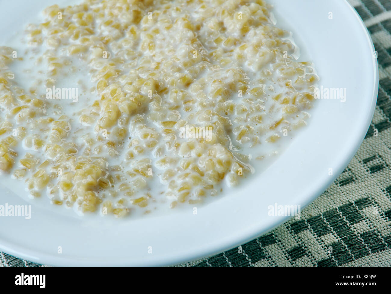Helmipuuro - Finnish dairy semolina porridge Stock Photo - Alamy