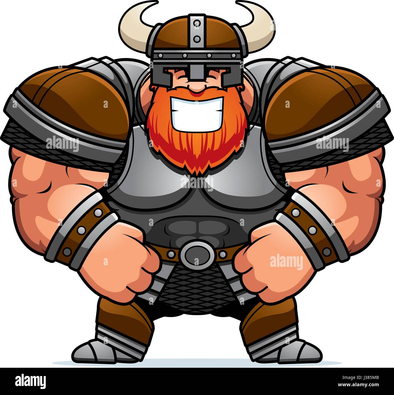 A cartoon illustration of a muscular Viking smiling Stock Vector Image ...