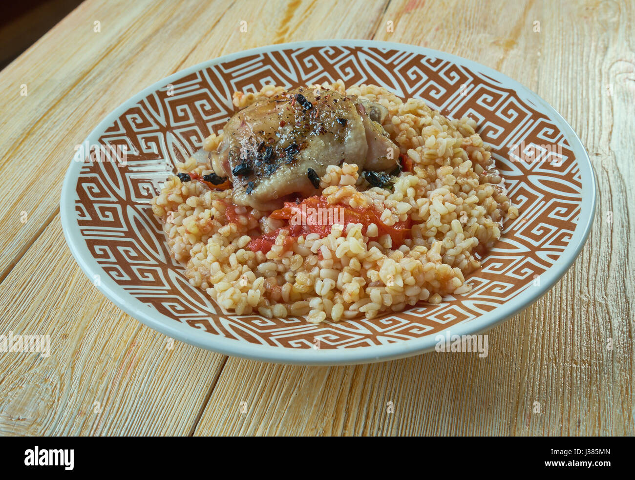 Hacharov plav - Armenian pilaf from chicken and Polba Stock Photo - Alamy