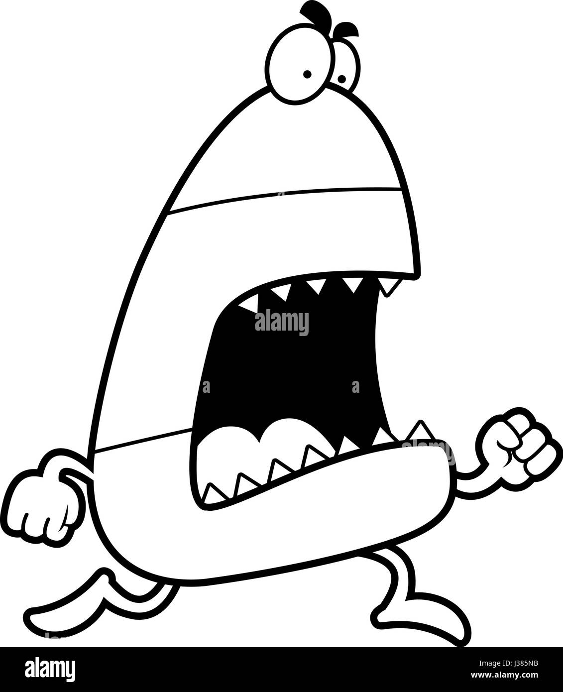 A cartoon illustration of a candy corn monster looking angry and ...