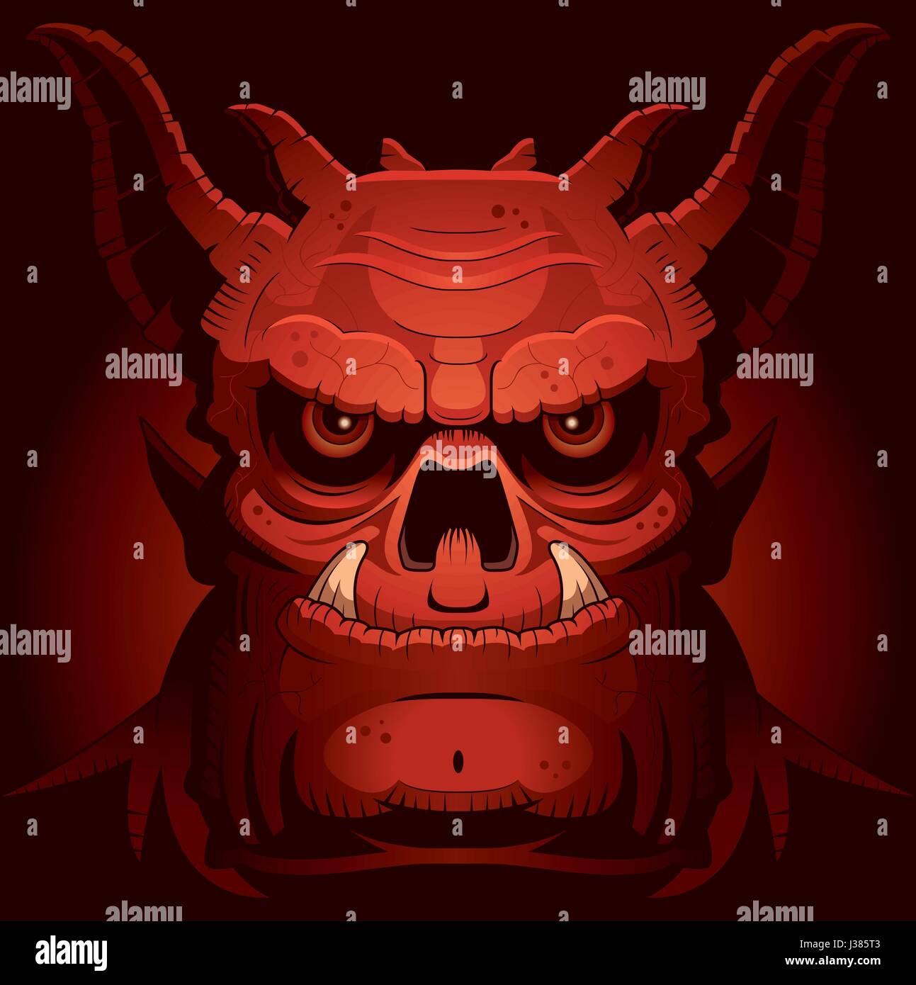 A cartoon illustration of an evil looking demon Stock Vector Image ...