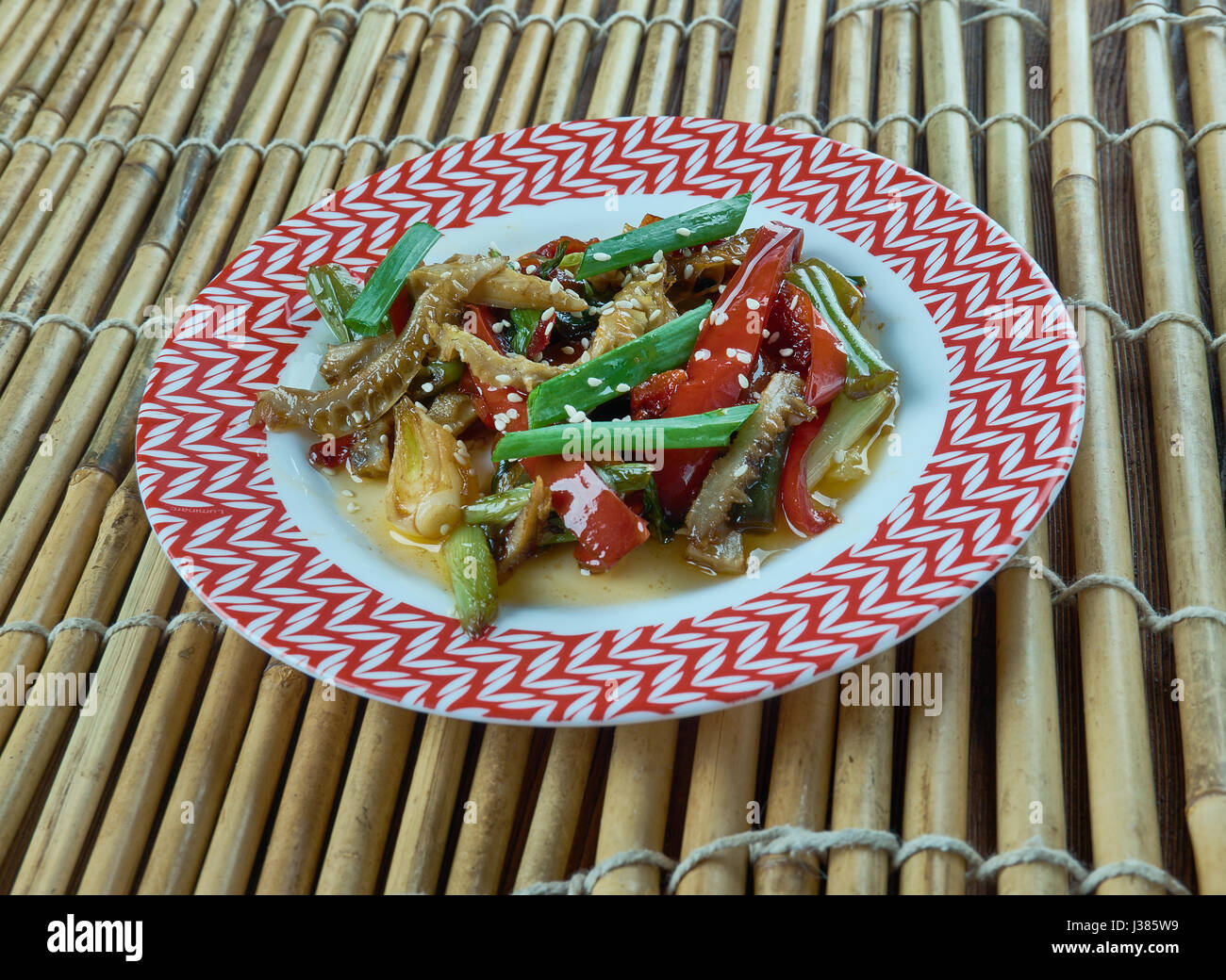Chinese Fried Tripe With Pickled Mustard Greens Stock Photo - Alamy