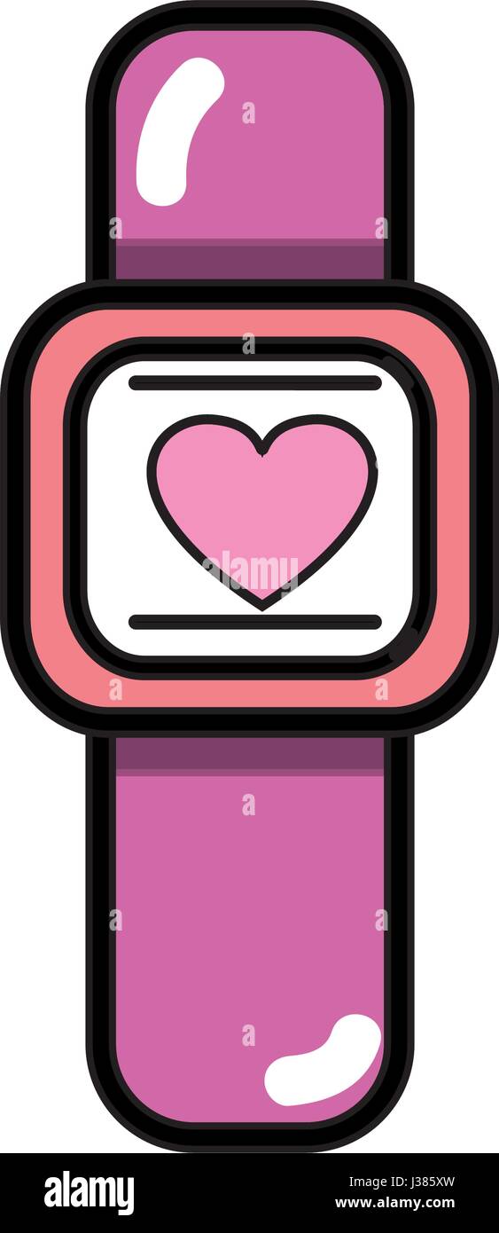 cute smartwatch technology with fitness app Stock Vector Image & Art ...