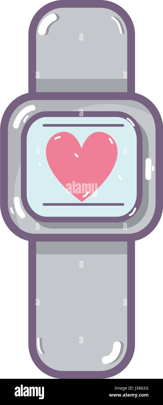 cute smartwatch technology with fitness app Stock Vector Image & Art ...